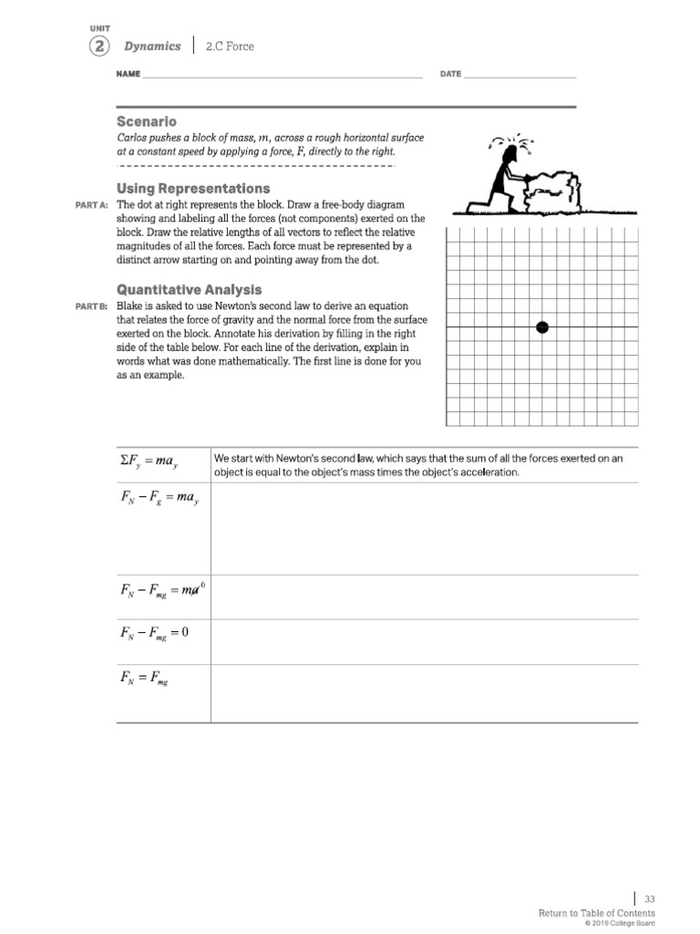 AP 1 Dynamics Workbook Pages C-E and I-K 22-23 | PDF