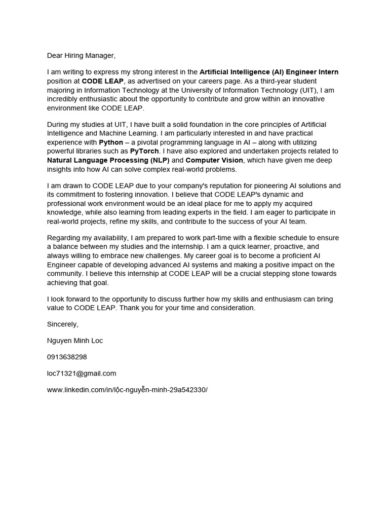 CoverLetter PDF | PDF