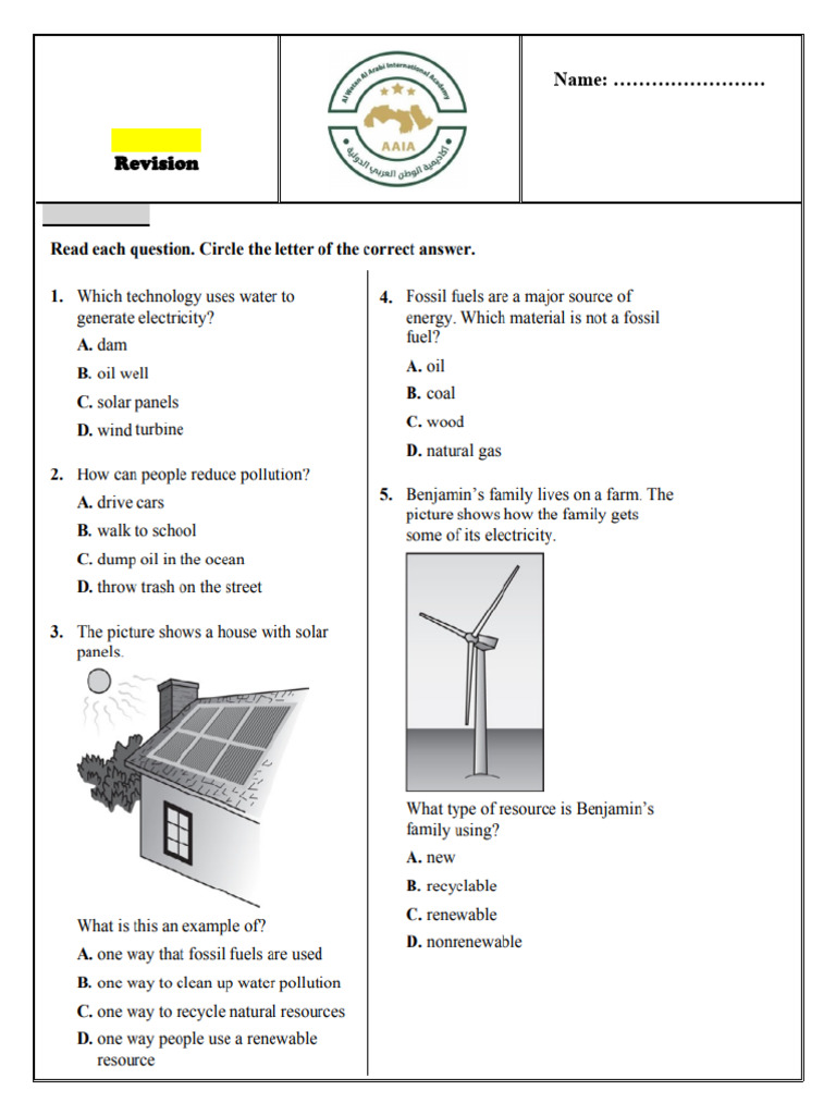 4th Grade Science Water Conservation Worksheet | PDF