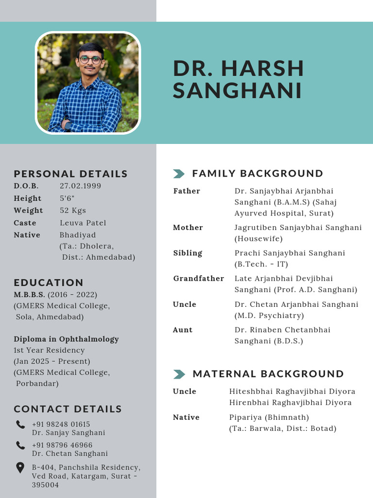 Profile of Dr. Harsh Sanghani | PDF