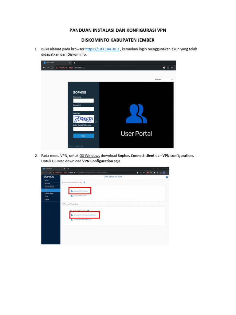 Panduan Instalasi Dan Konfigurasi VPN Diskominfo Jember | PDF