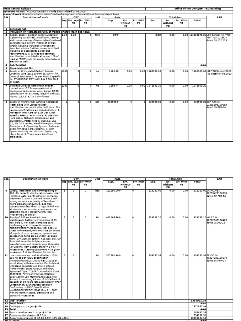 Retractable OHE Provision for Vande Bharat | PDF | Laptop