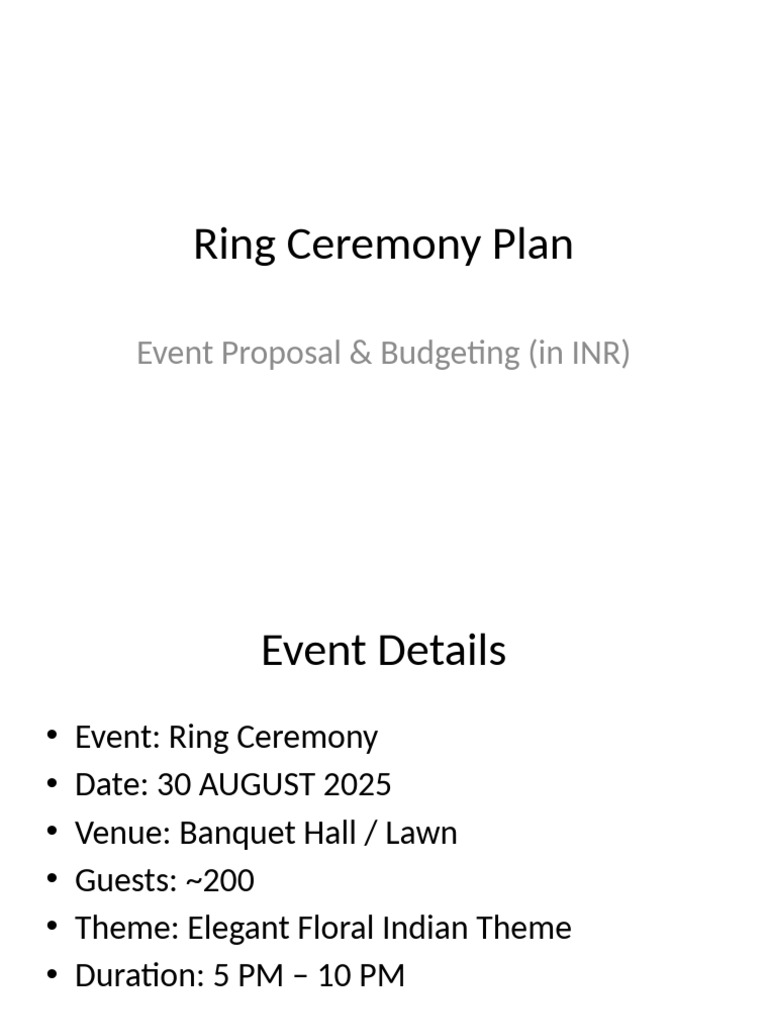Elegant Floral Ring Ceremony Plan | PDF