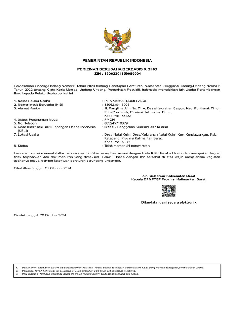 (PT MBP) SK Iup Eksplorasi | PDF