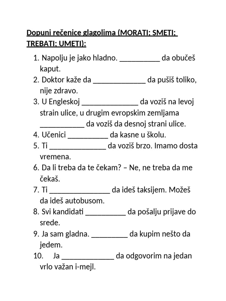 Modalni Glagoli - 1 | PDF