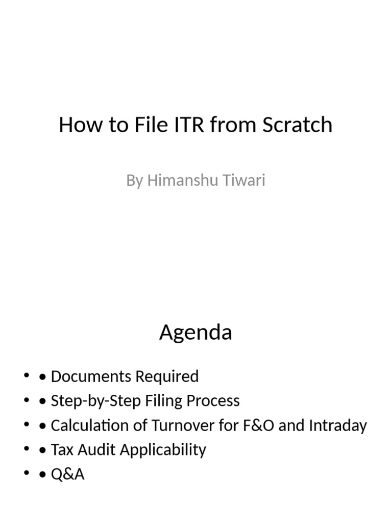 Complete Guide to Filing ITR | PDF