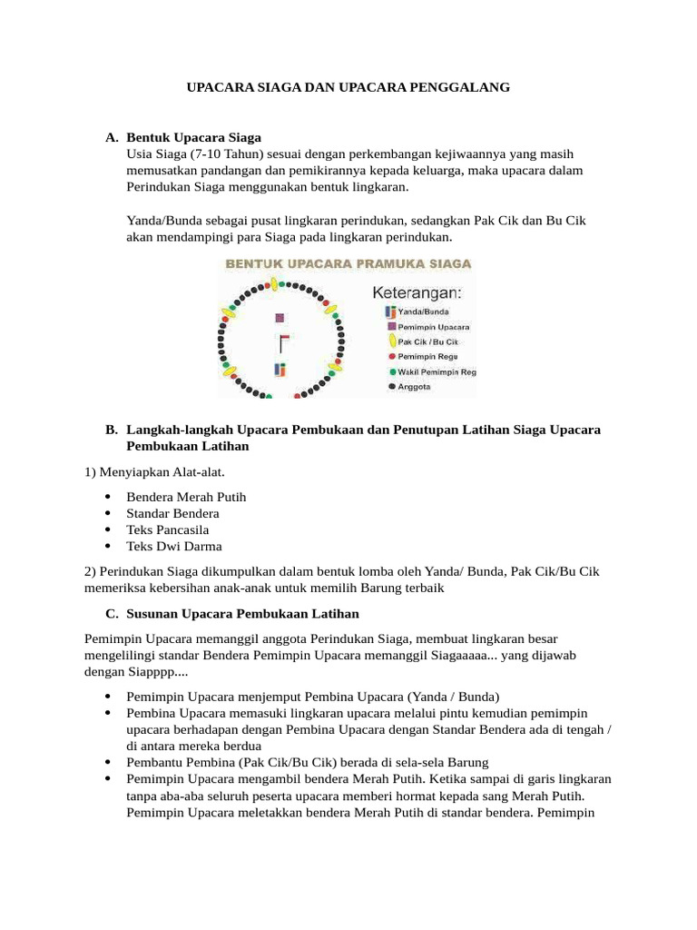 Bentuk dan Susunan Upacara Siaga | PDF