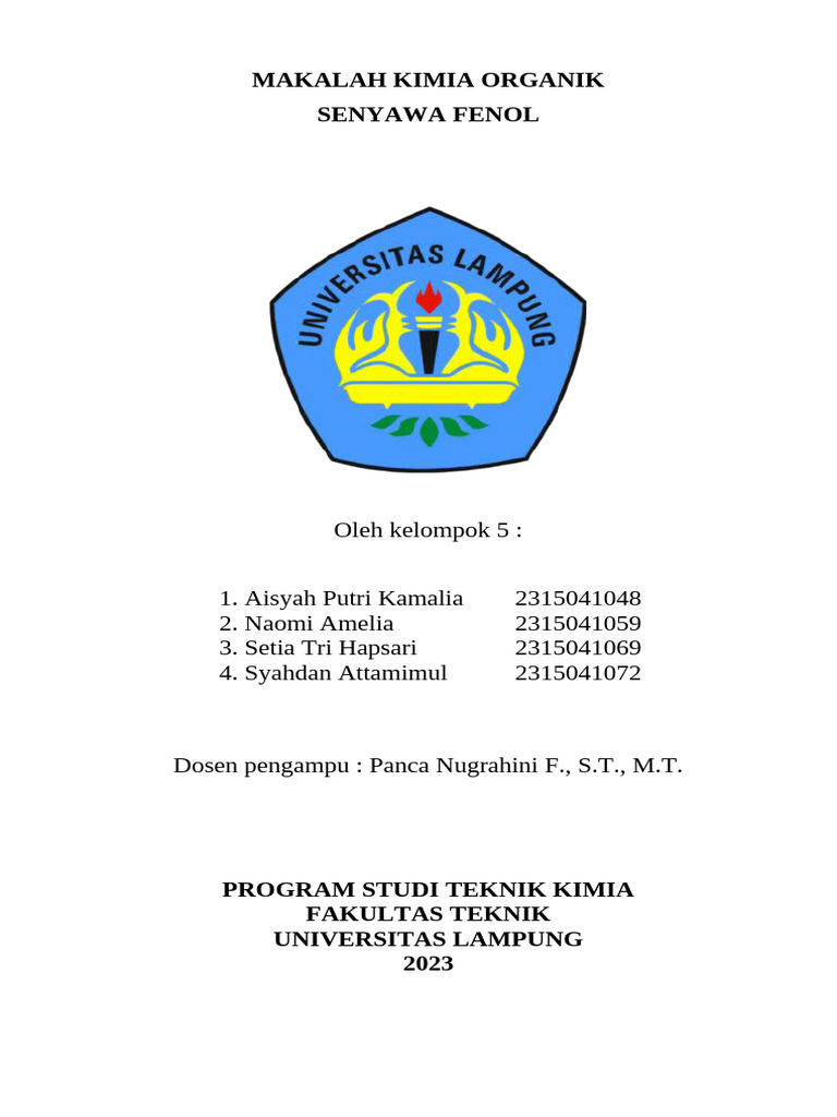 Klasifikasi dan Sifat Senyawa Fenol | PDF
