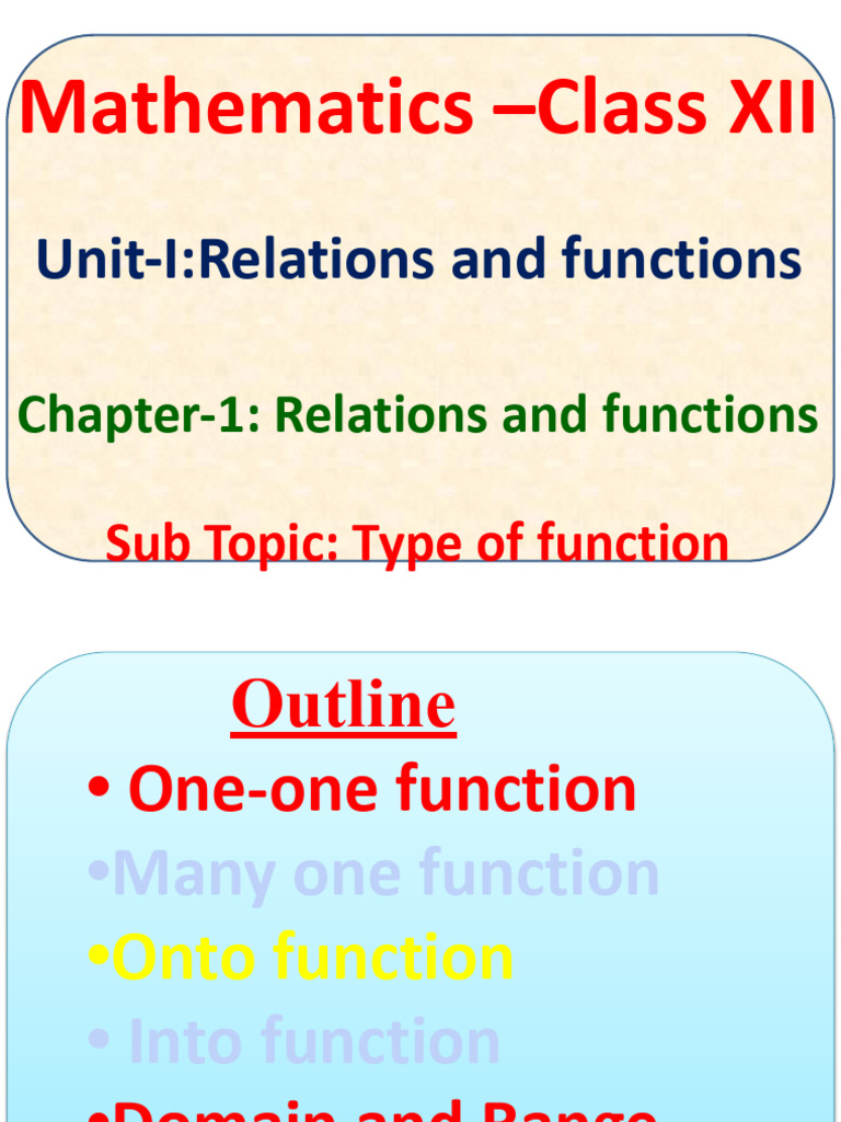 Class Xii Mathematics PPT CH 1 Relations and Functions 5d 4 Type | PDF ...