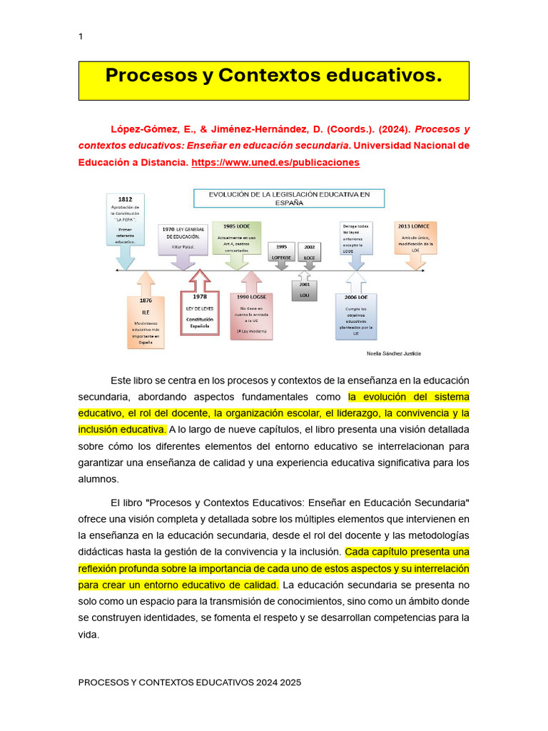 Resumen Libro Procesos y Contextos Educativos | PDF | Maestros | Enseñando