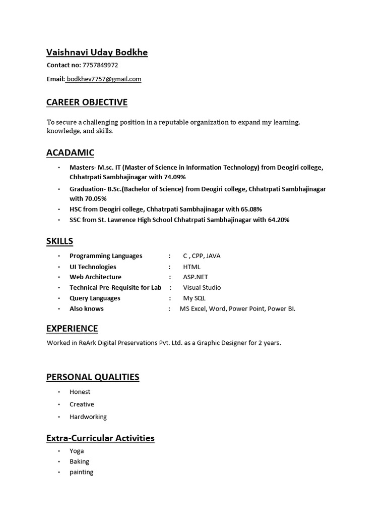 Vaishnavi Resume | PDF