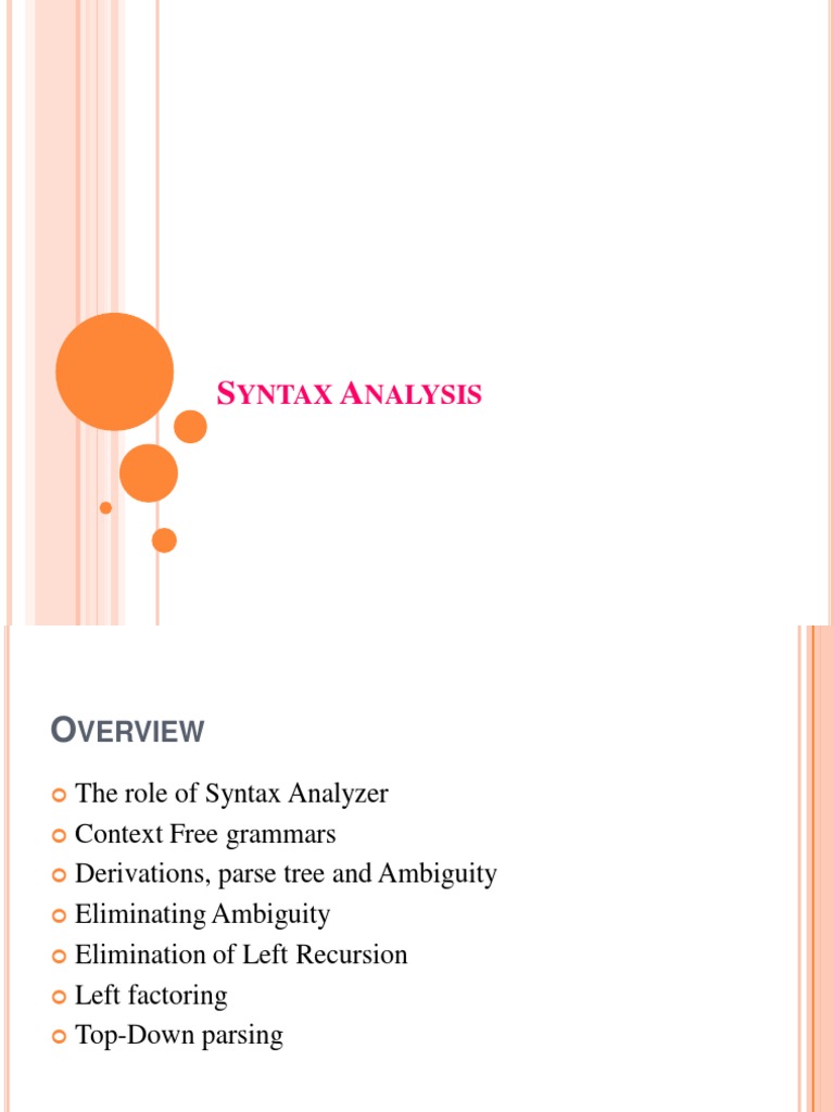Syntax Analysis Part1 Parsing Grammar Free 30 Day Trial Scribd