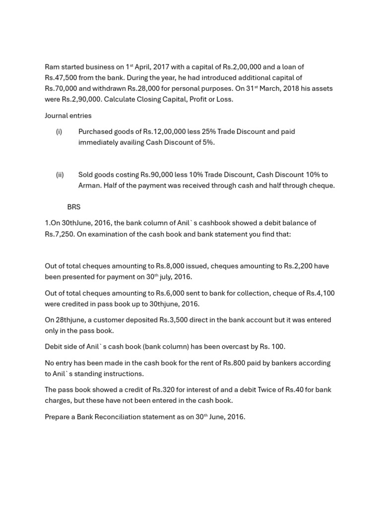 Business Capital and BRS Calculation Guide | PDF