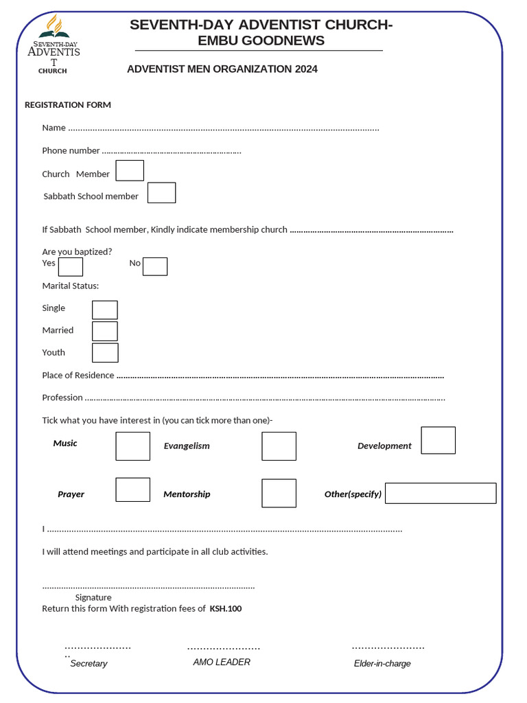 AMO Registration Form 2024 | PDF