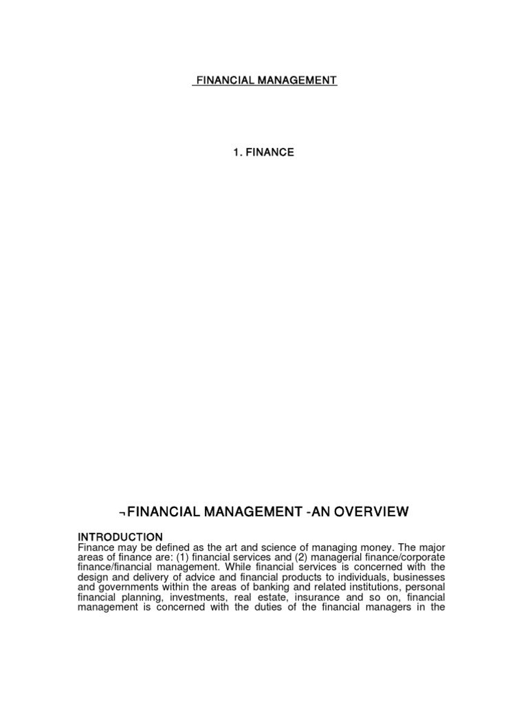 Overview of Financial Management | PDF | Capital Structure | Net ...