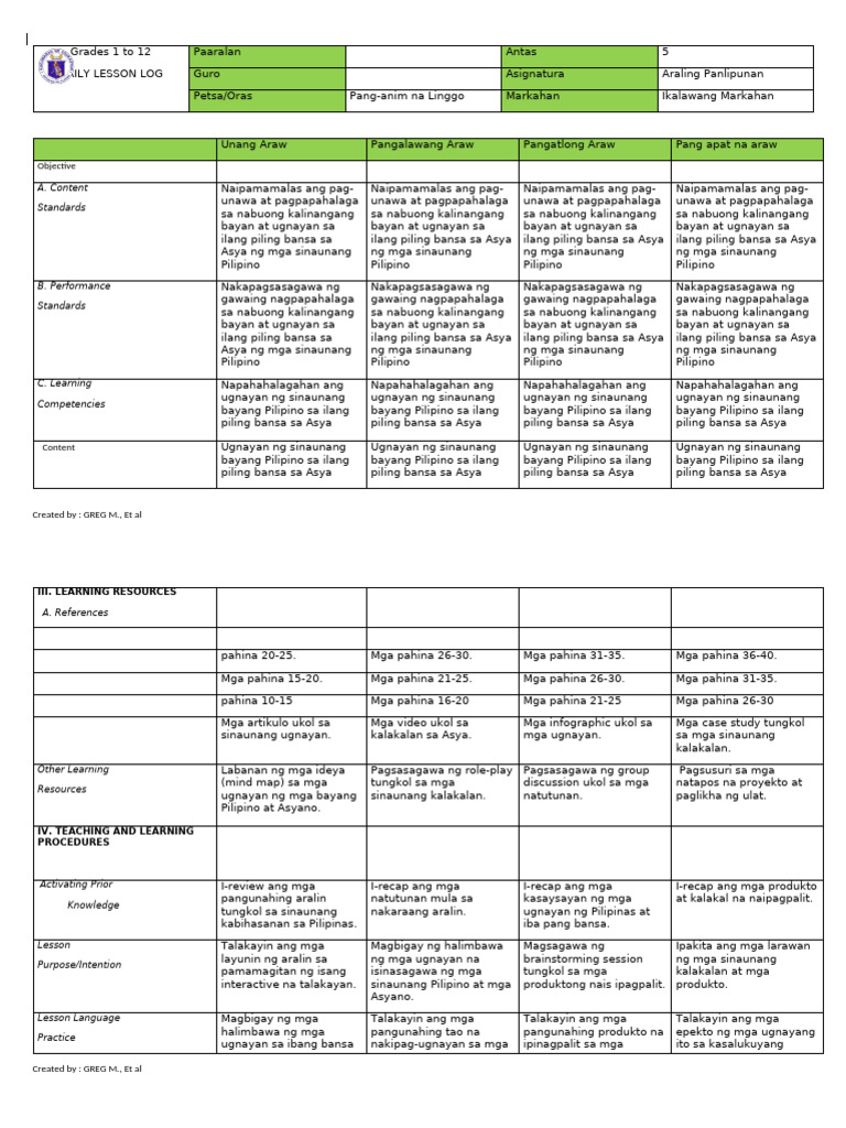Ap 5 Q2 Week 6 | PDF