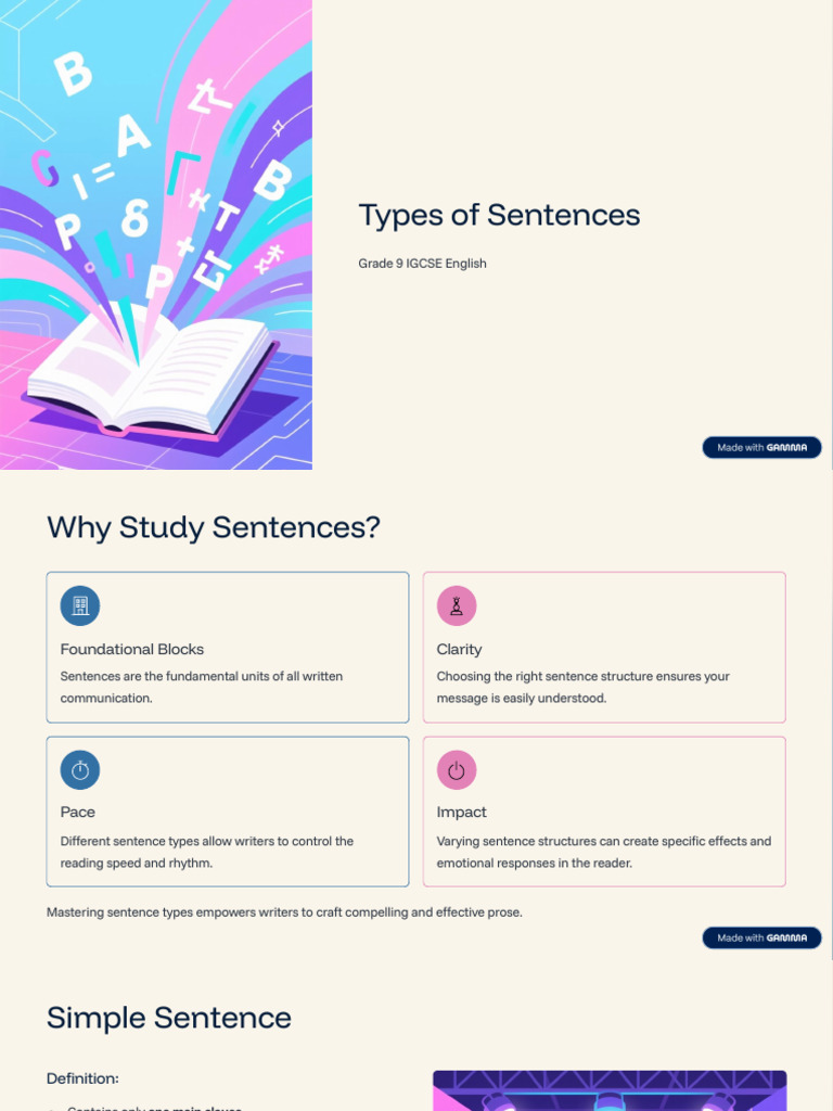 Types of Sentences and Their EFFECTS PPT 2025 | PDF | Sentence ...