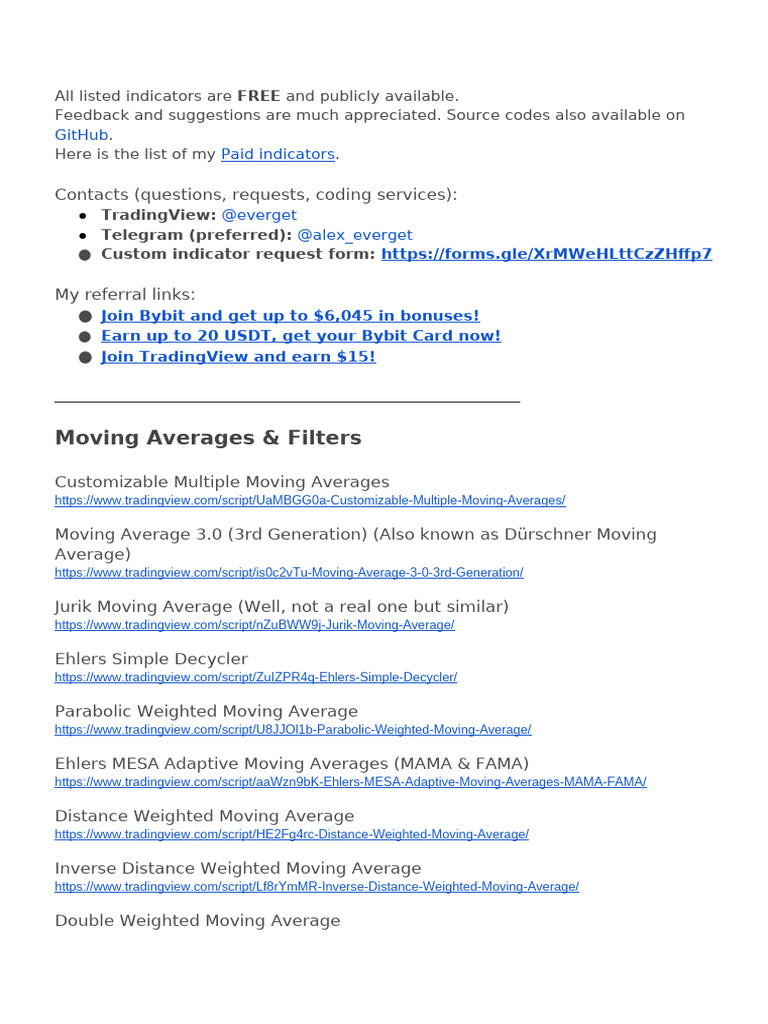 Free Pine Script Indicators | PDF | Moving Average | Oscillation