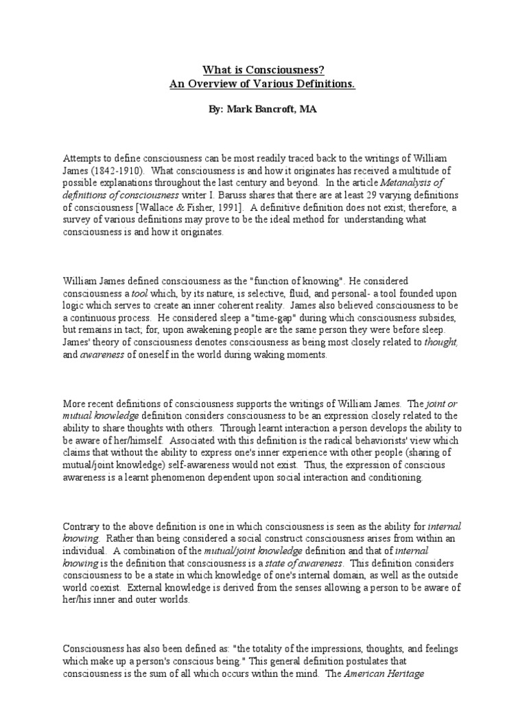 What Is Consciousness | PDF | Awareness | Consciousness