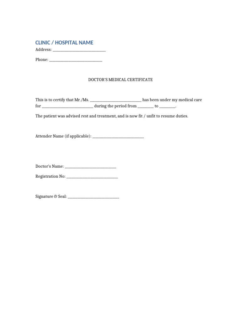 Doctor Certificate Template | PDF