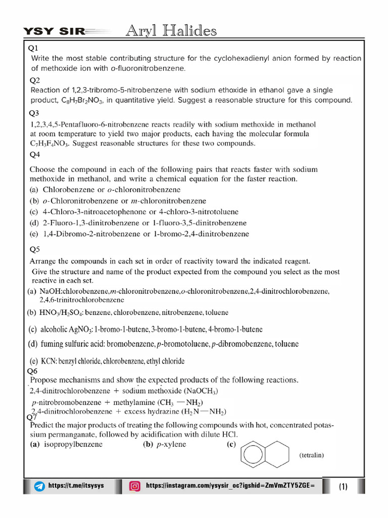 Aryl Halides (Haloarenes) | PDF