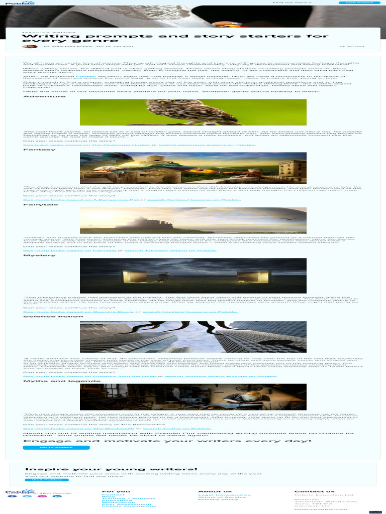 Writing Prompts and Story Starters For Every Genre | PDF