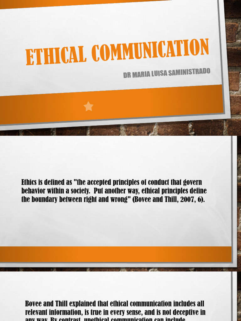 Principles of Ethical Communication | PDF | Information | Communication