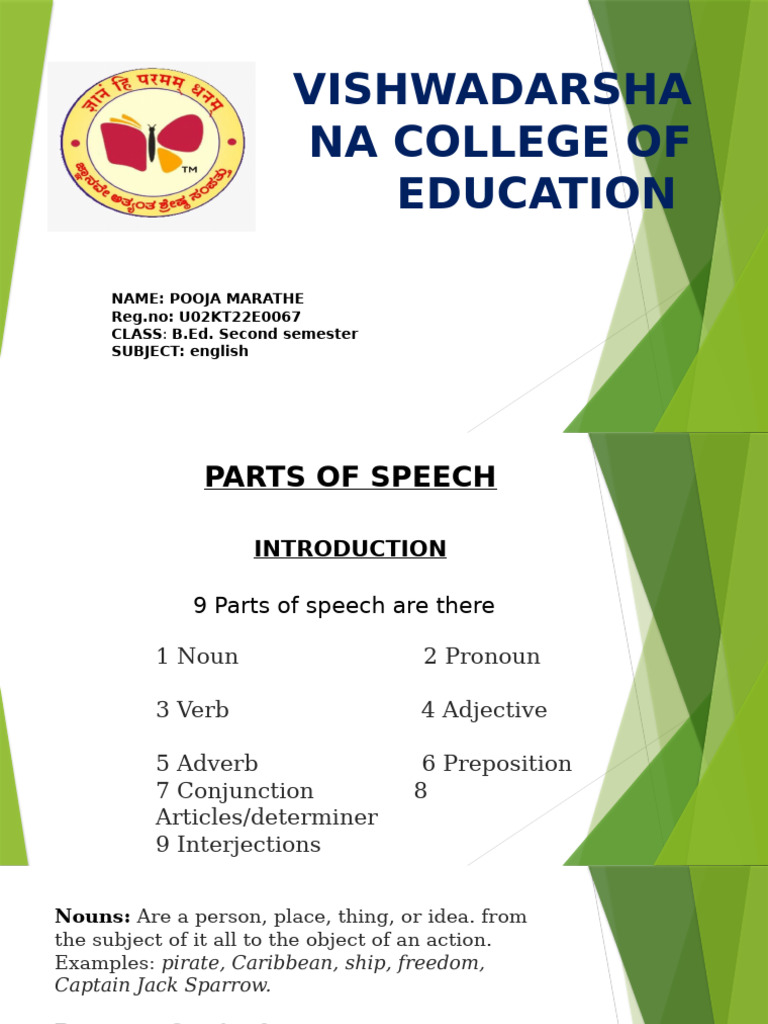 Parts of Speech 2nd Sem | PDF