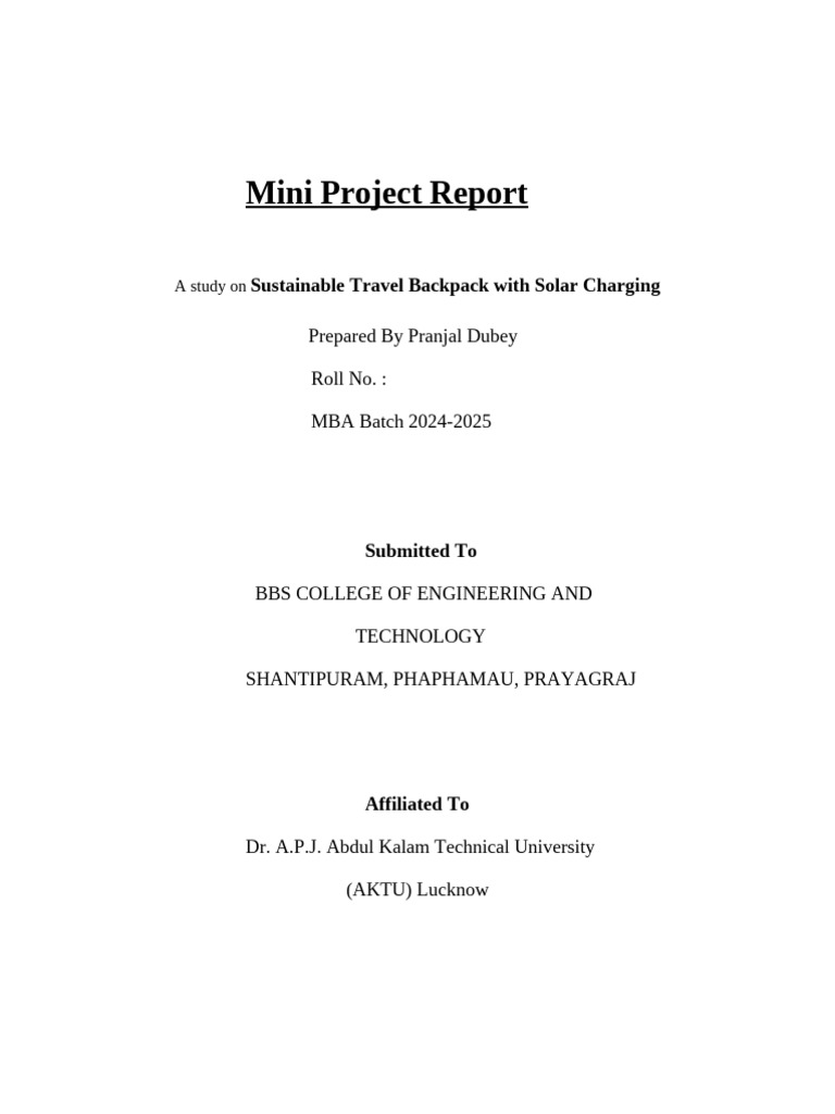 Pranjal Mini Project 11111 | PDF | Thin Film Solar Cell | Battery Charger