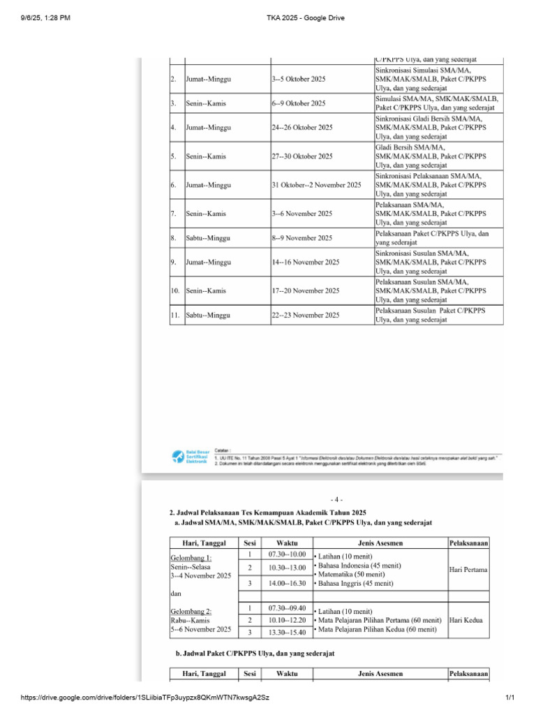 TKA 2025 - Google Drive | PDF
