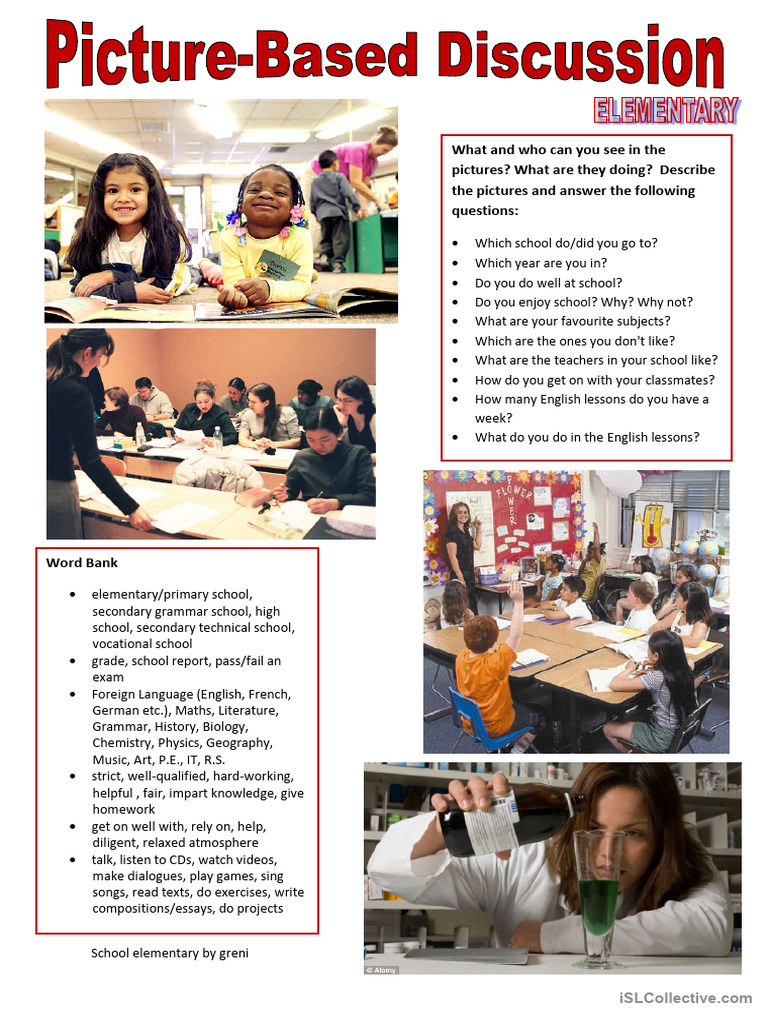 Picture-Based Discussion Elementary - (4) School | PDF