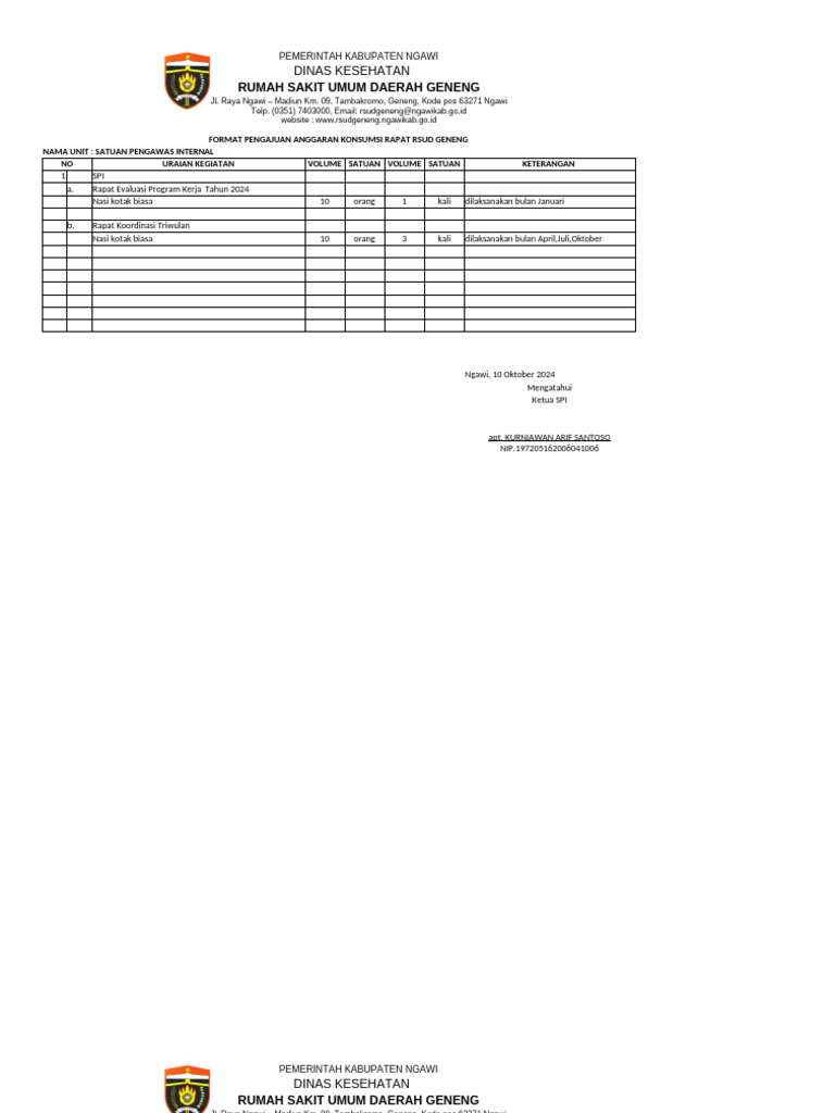 Contoh Pengajuan Makmin | PDF