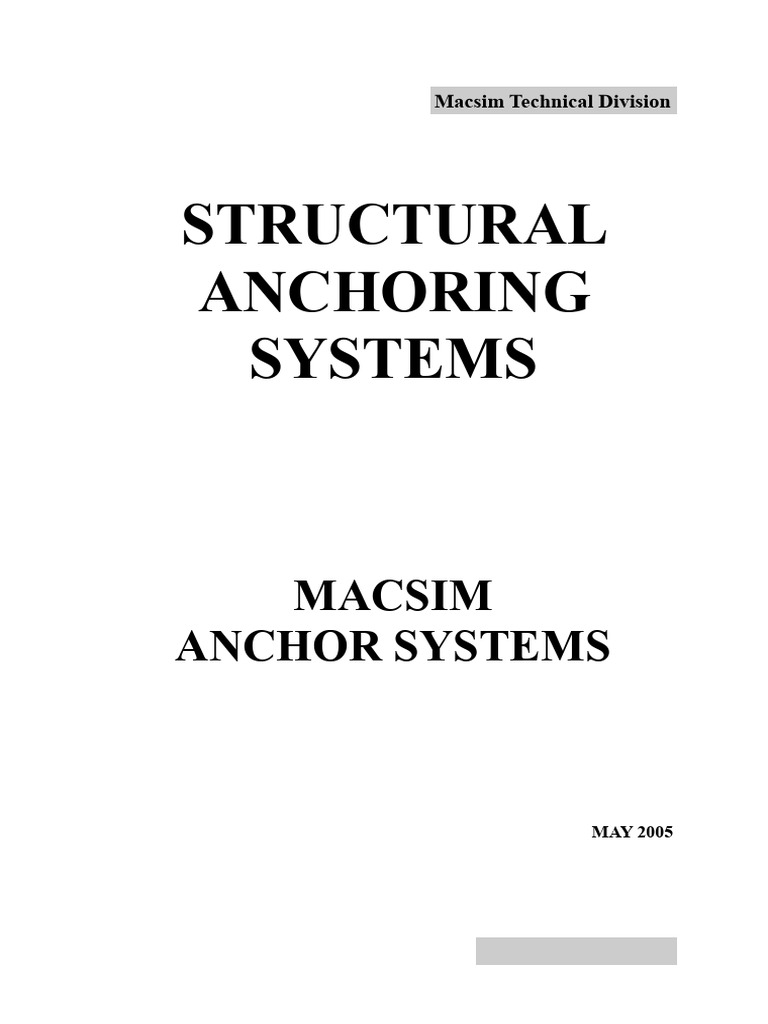 Macsim Anchor Systems Manual | PDF | Concrete | Stainless Steel