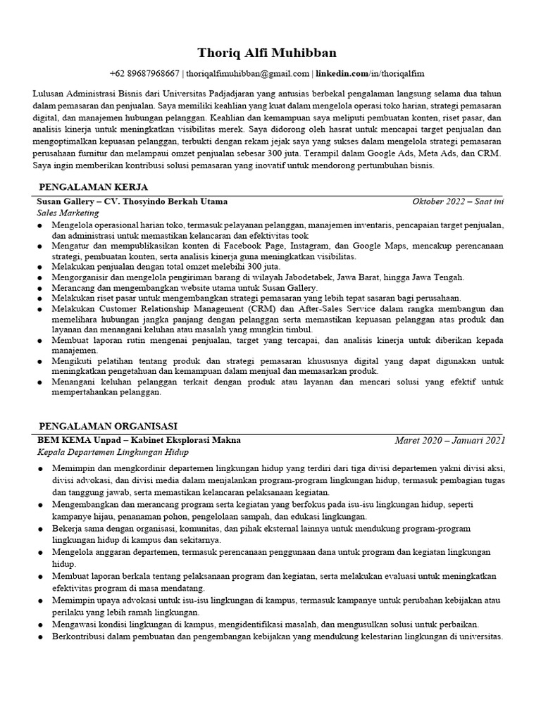 Thoriq Alfi M E Commercre SPV - Sales(Pdang,Palu,Mndo,Bali,Mkassar,Ppua,Jogja,Smarnda,Blkppan ...