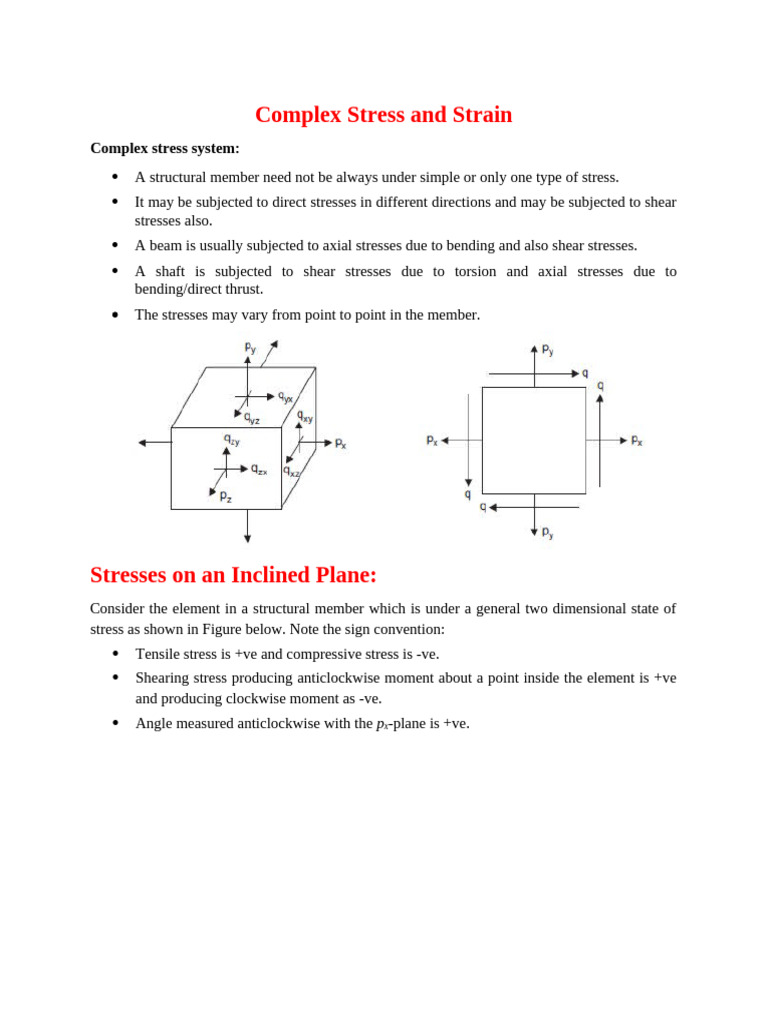 Complex Stress and Strain | PDF | Stress (Mechanics) | Angle