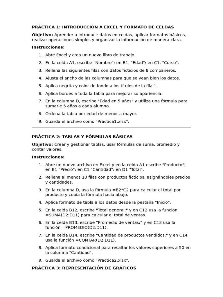 Aprender Excel: Prácticas Básicas y Avanzadas | PDF | Microsoft Excel ...