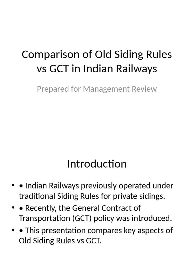 Old Siding Vs GCT | PDF