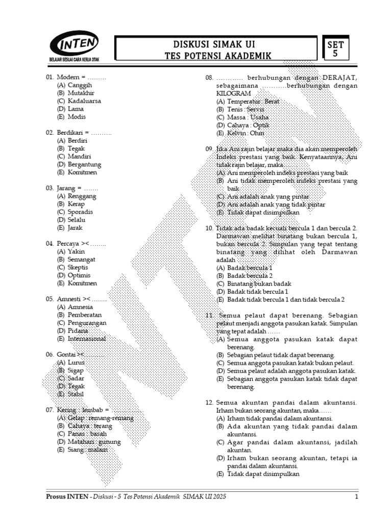 Diskusi 5 Tpa Simak Ui 2024 | PDF