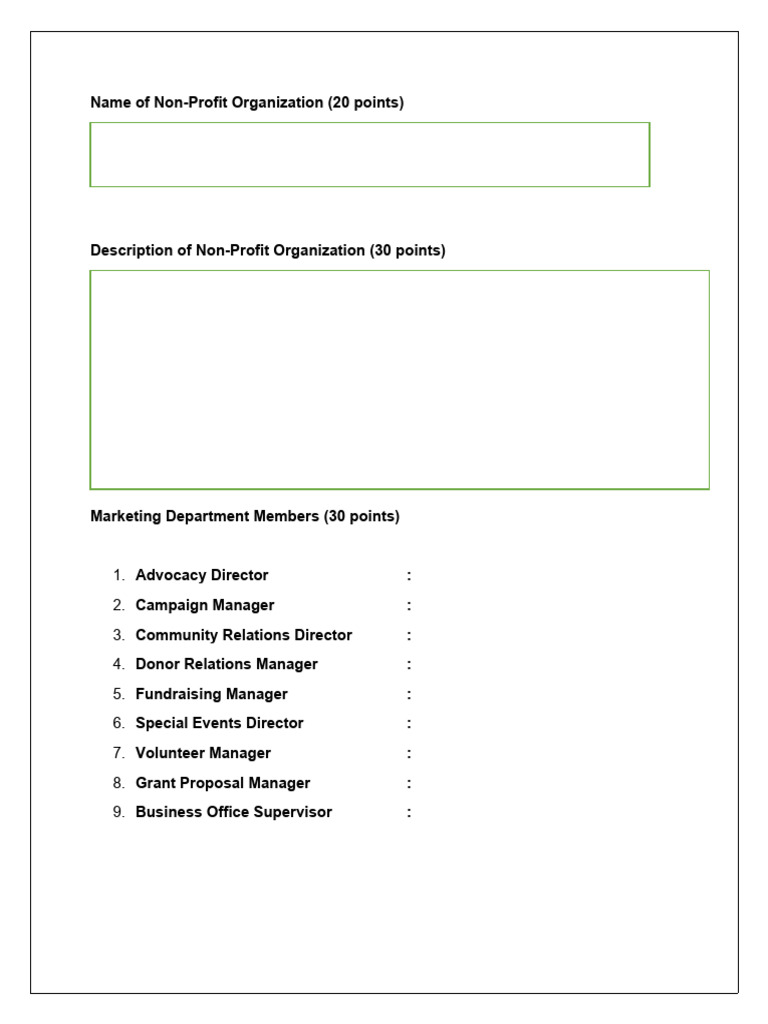 Template For Non-Profit Organization | PDF
