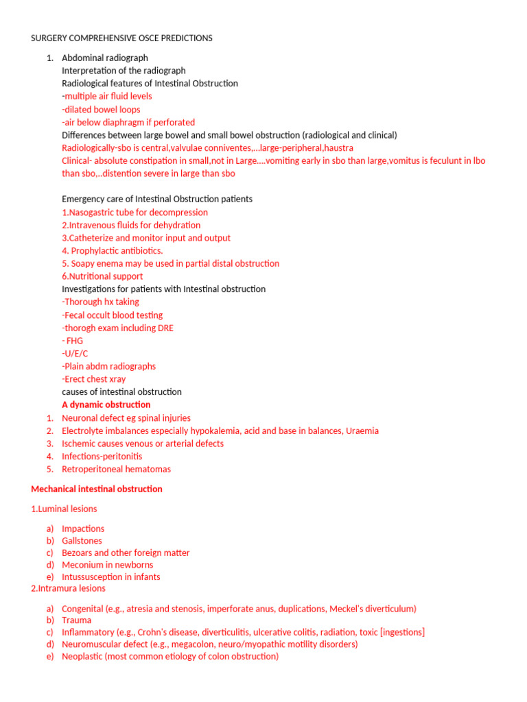 Intestinal Obstruction Surgery Guide | PDF | Medical Specialties ...