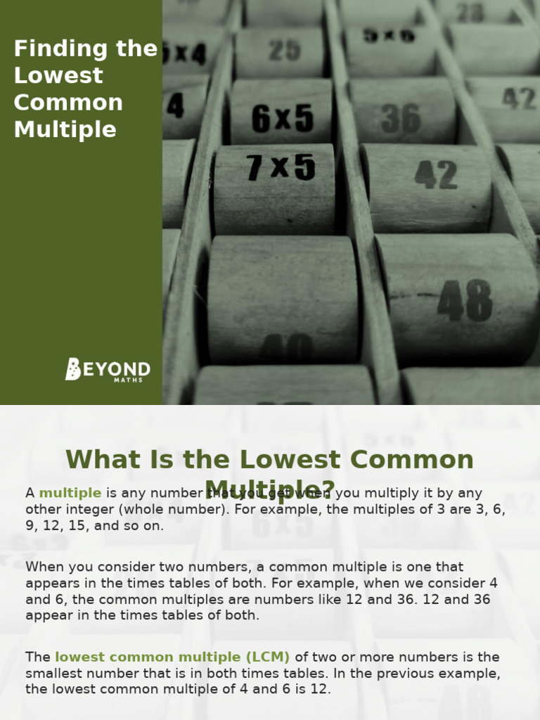 Lowest Common Multiple | PDF | Number Theory | Arithmetic