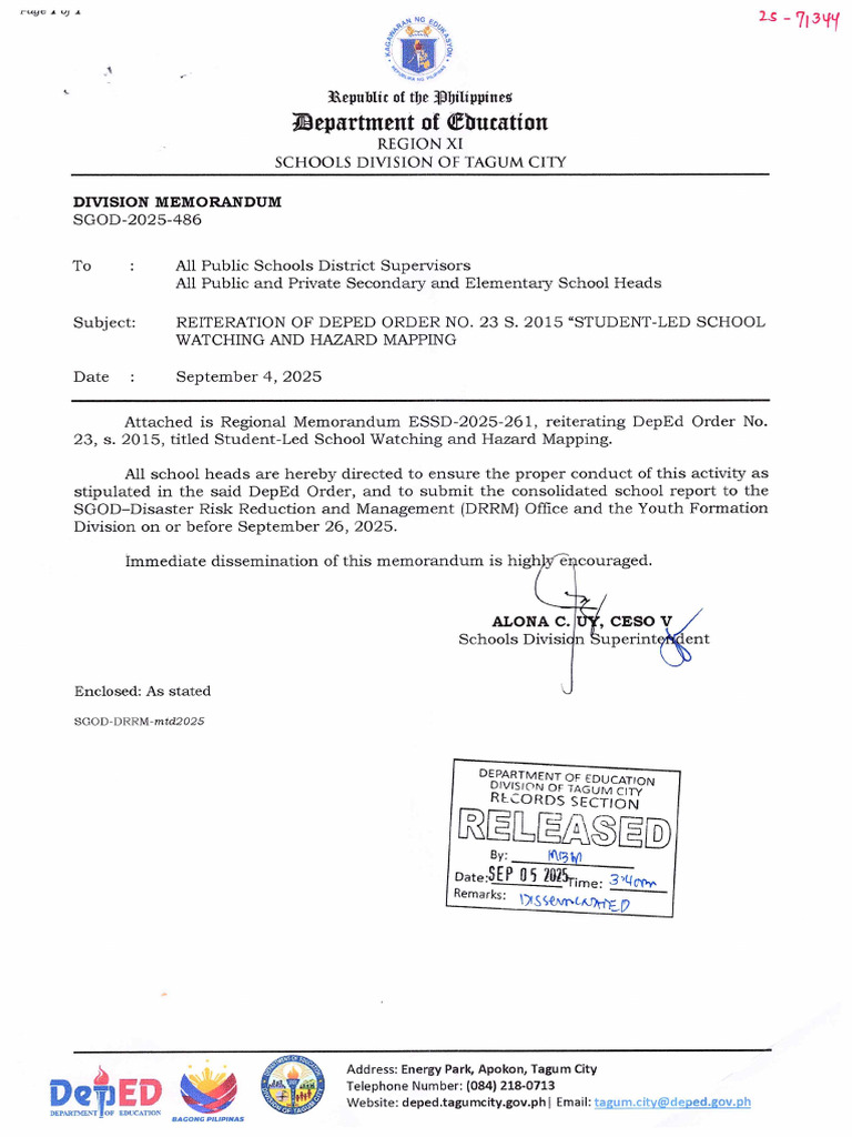 DM Sgod 2025 486 9-05-2025 Reiteration of Deped Order No. 23 S. 2025 ...