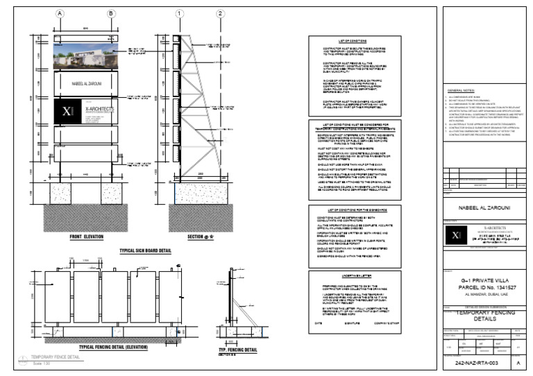Temporary Fence Detail for RTA | PDF