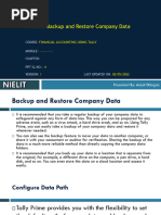 Backup&Restore and Tally Vault Password | PDF | Backup | Password