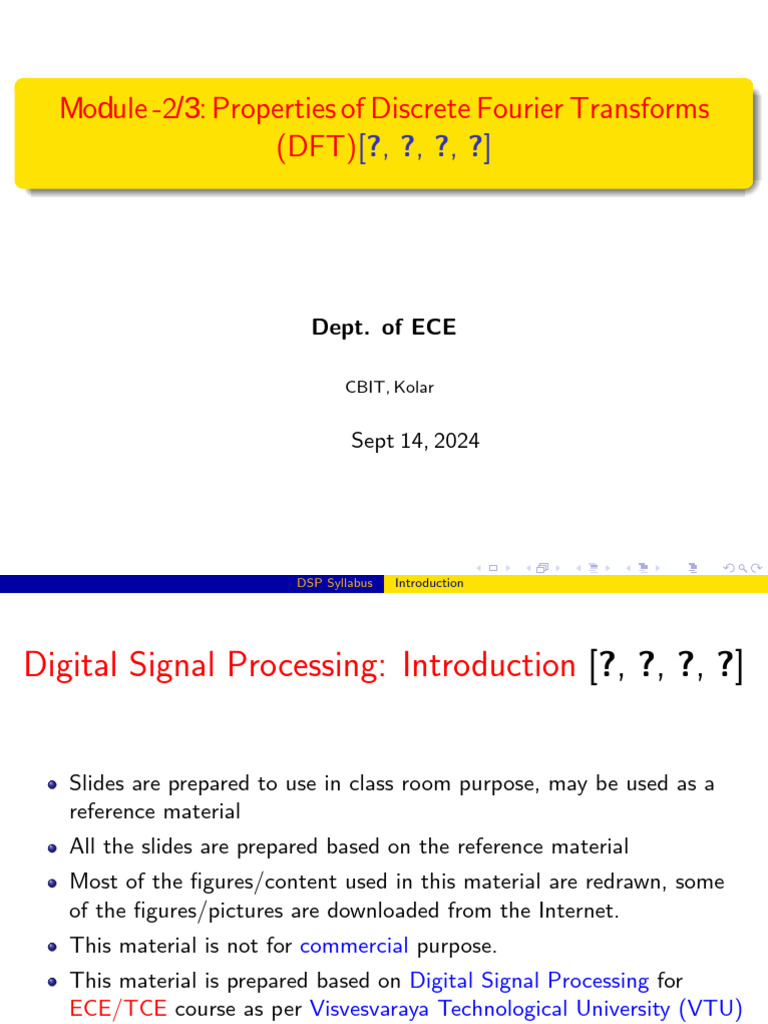 Propertis of Discrete Fourier Transform Mod | PDF | Discrete Fourier Transform | Signal Processing