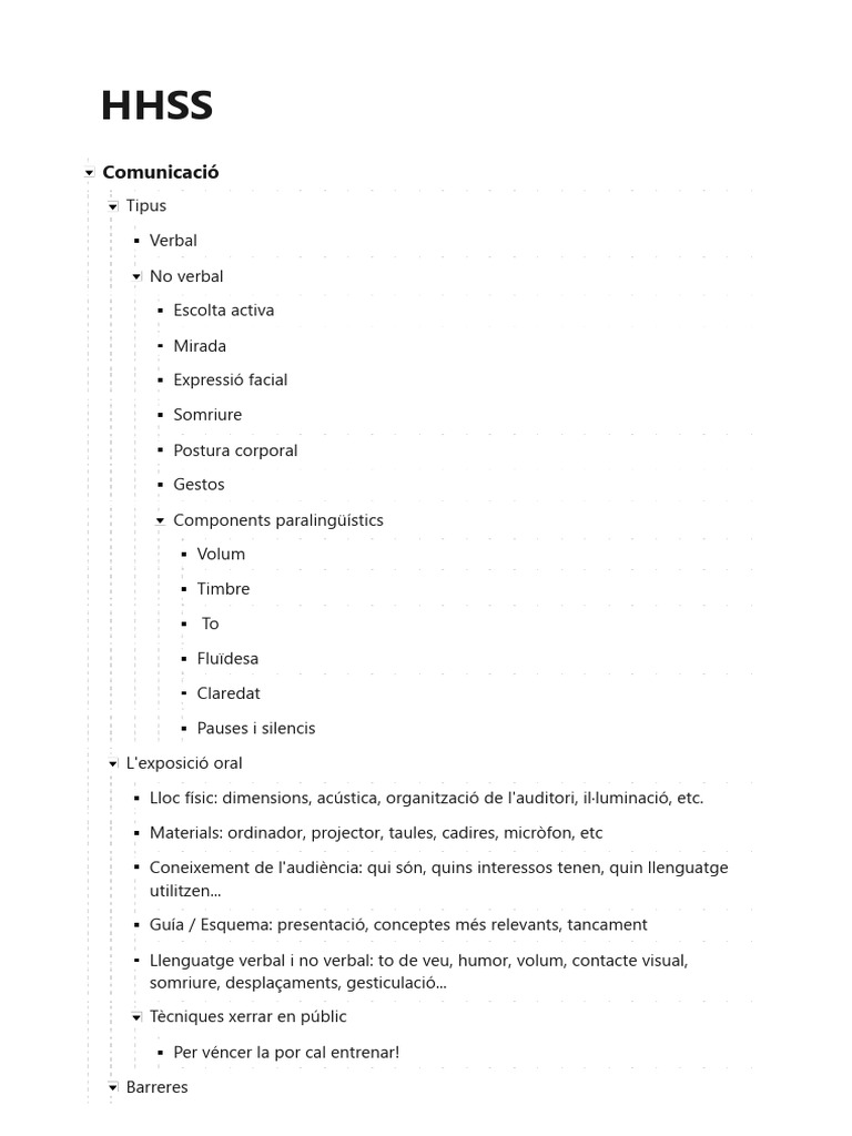 HHSS - Comunicacion e Inteligencia Emocional - Esquema | PDF