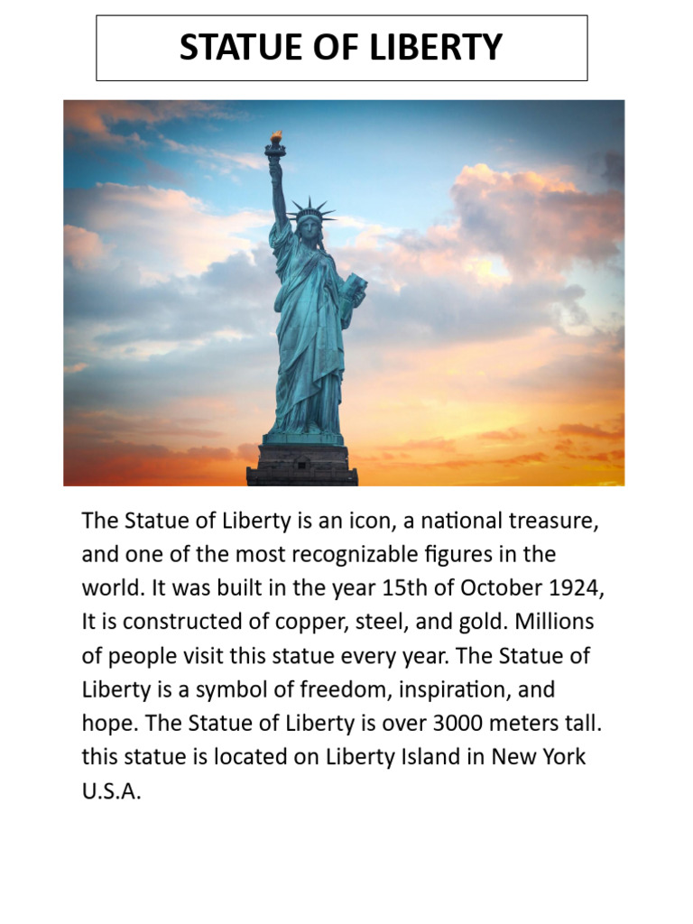 Statue of Liberty and Unity Overview | PDF