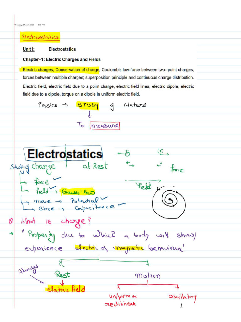 Electrostatics | PDF
