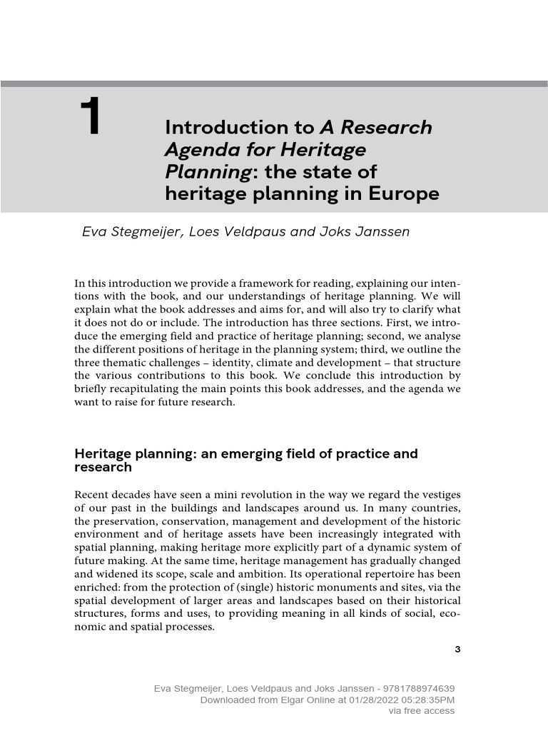 Heritage Planning Research Agenda | PDF | Climate Change | Landscape