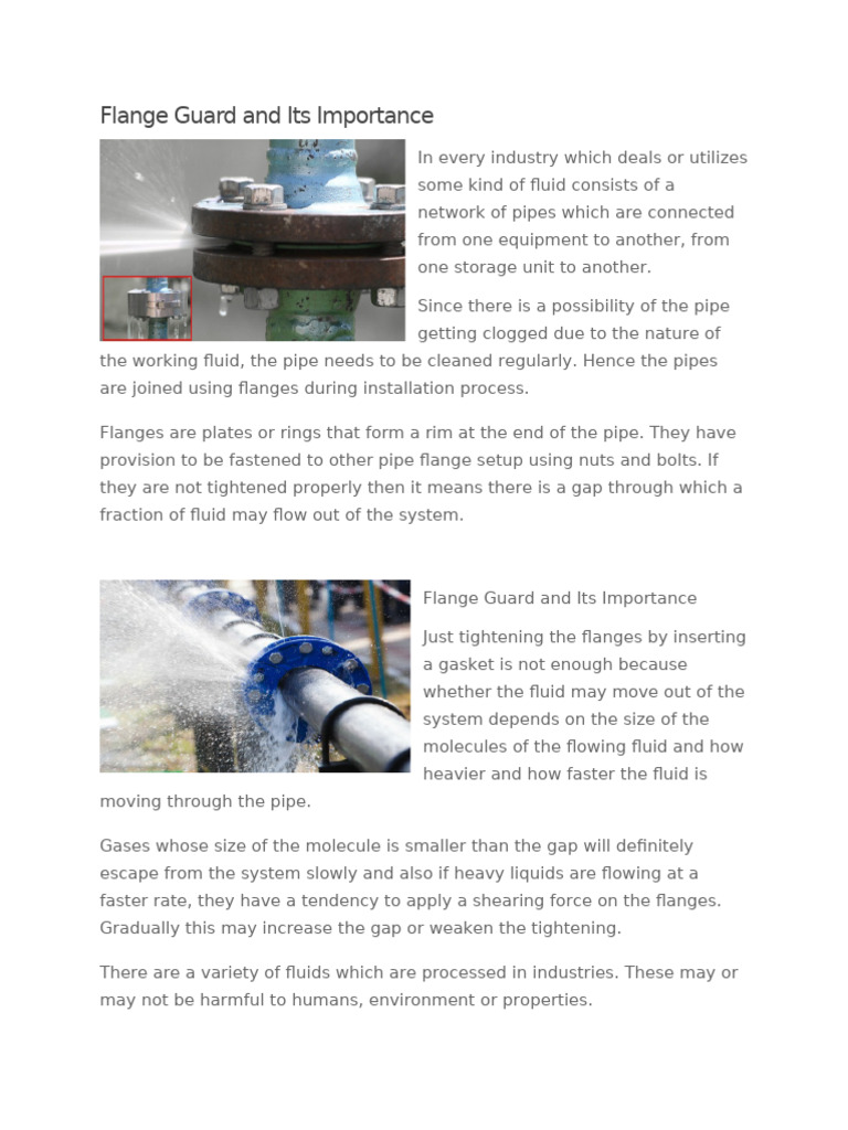 Importance of Flange Guards in Industry | PDF | Pipe (Fluid Conveyance ...
